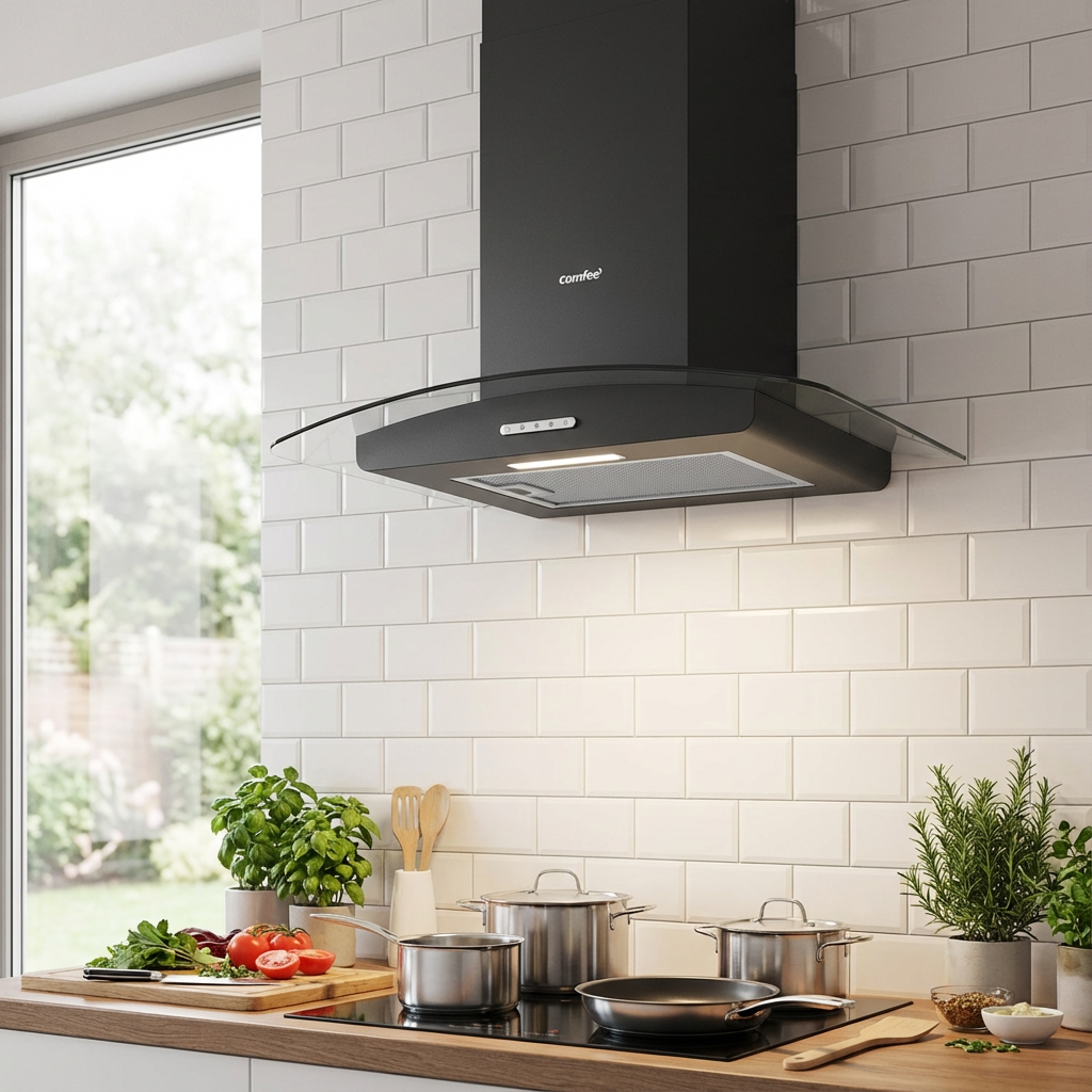60cm Chimney Cooker Range Hood Kitchen Extractor with 3-Speed Modes ...