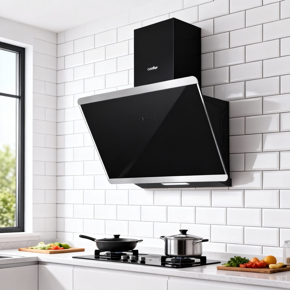 60CM Wall-mounted 3-Speed Angled Range Hood with Touch Screen – Komore